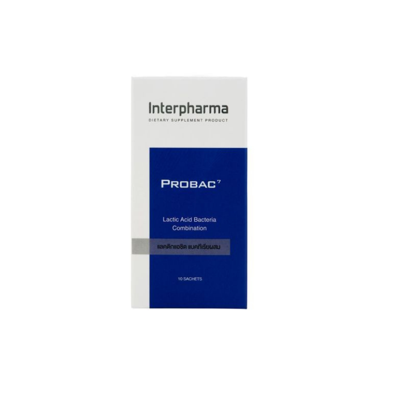 Interpharma Probac 7 ผลิตภัณฑ์เสริมอาหารช่วยปรับสมดุลของระบบขับถ่าย (10 ...
